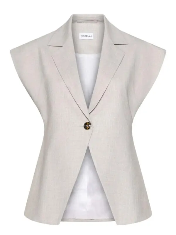 Marella Single-button V-neck Vest - No