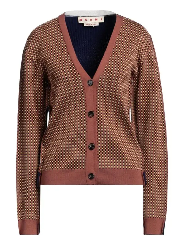 Marni Plaid Knit Top - Brown