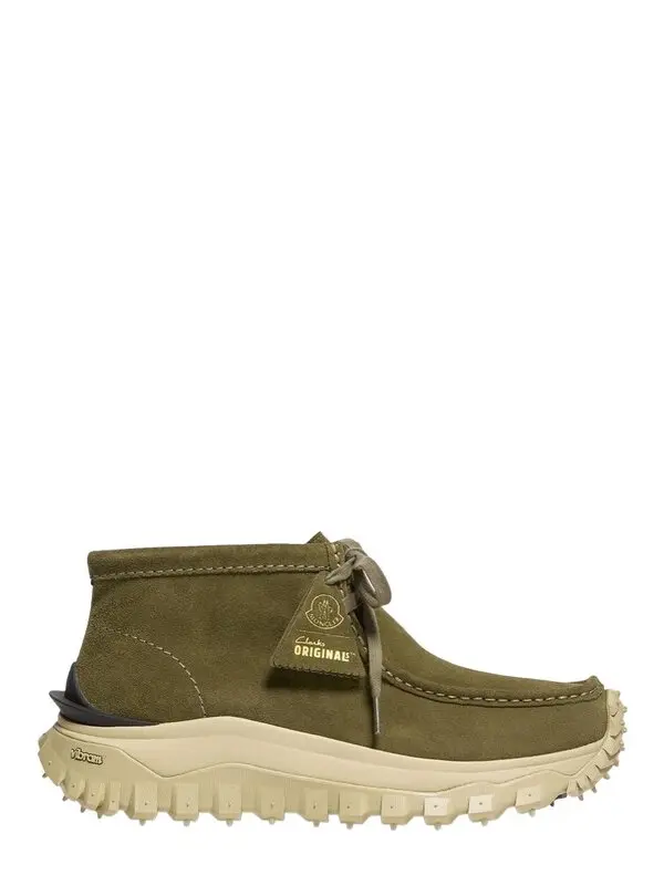Moncler Clarks Originals Trailgrip Wallabee Gtx Suede Boots - Olive Green