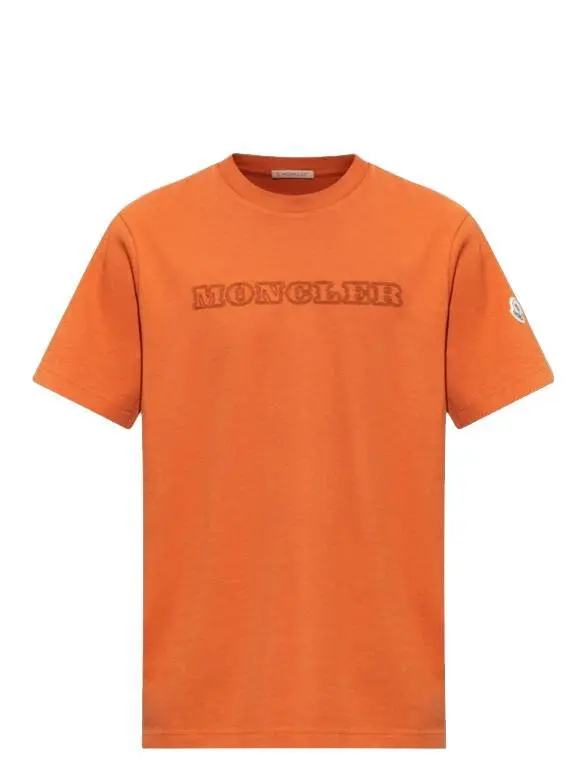 Moncler Logo Cotton Jersey T-shirt - Orange