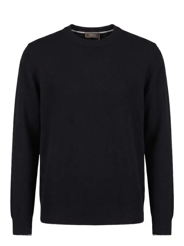 Peserico Crew-neck Long-sleeve Knit Top - Black