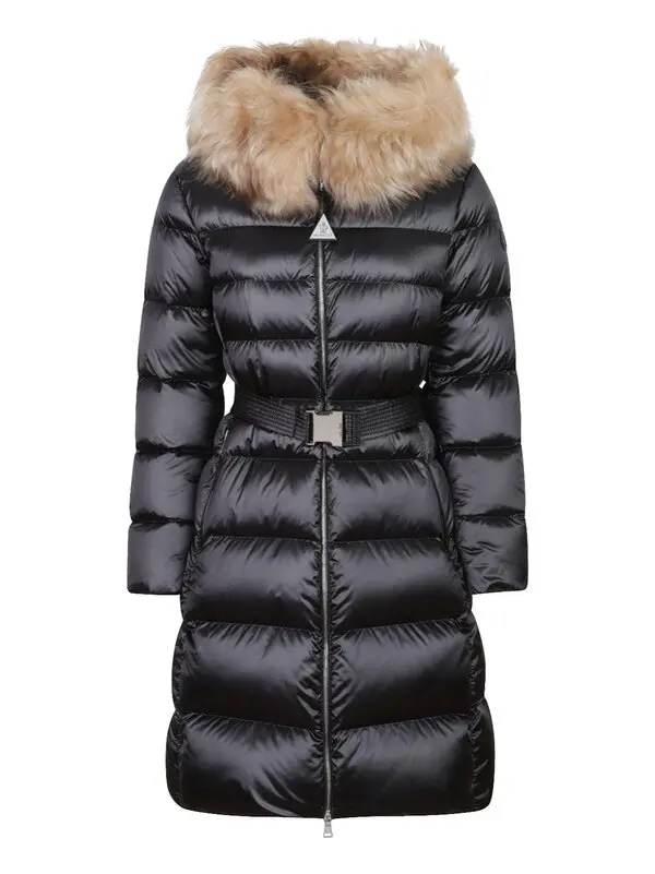 Moncler Leersies Shearling Trimmed Long Padded Coat - No