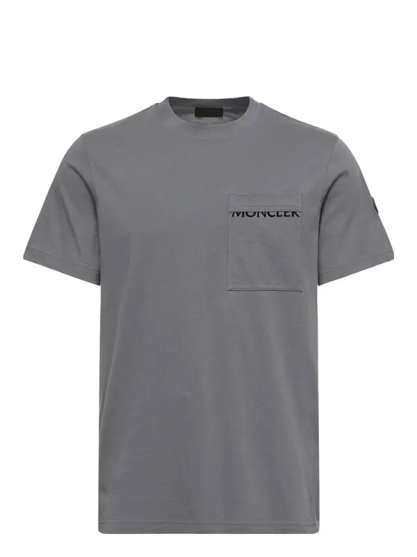 Moncler Logo Cotton Jersey T-shirt - Gray