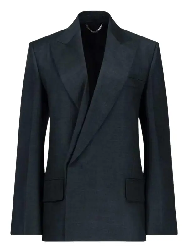 Victoria Beckham Olie Peak-lapel Blazer - Green