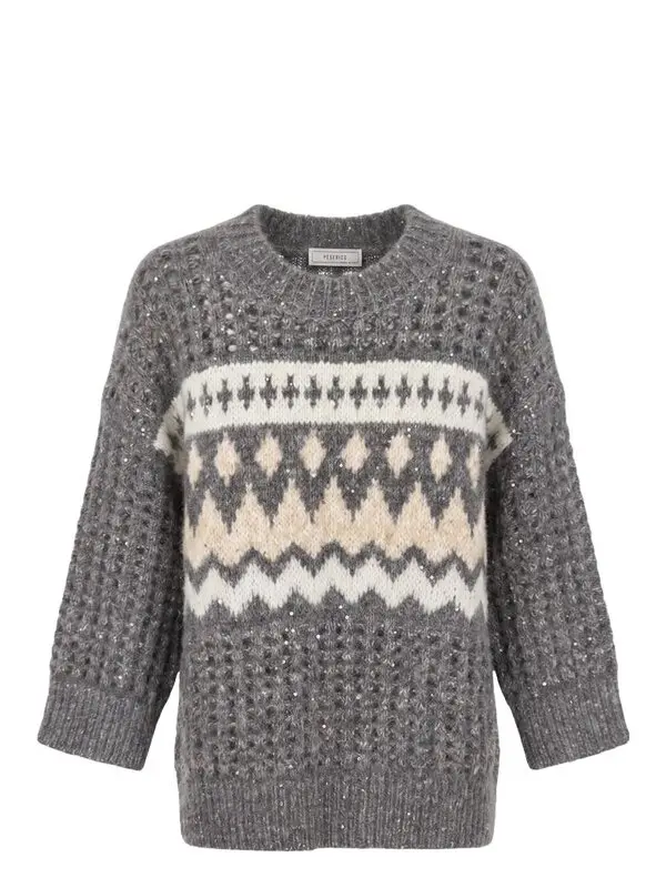 Peserico Crew Neck Sweater - Grey