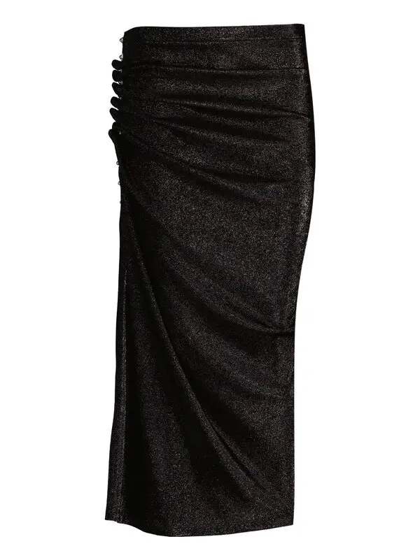 Rabanne Draped Midi Skirt - Black