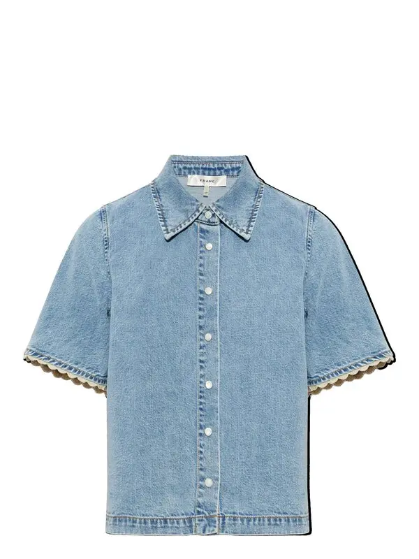 FRAME Denim Short-sleeved Top - Blue