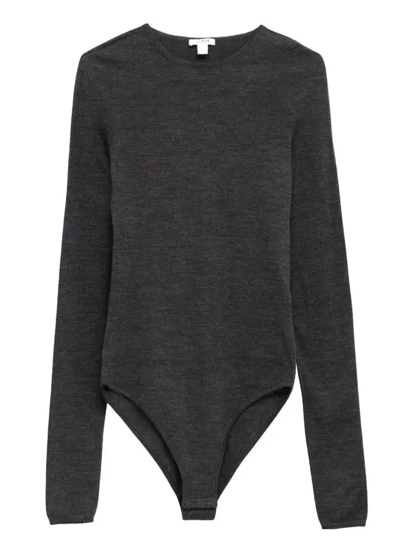 Alaïa Wool Knit Bodysuit - Charcoal-grey