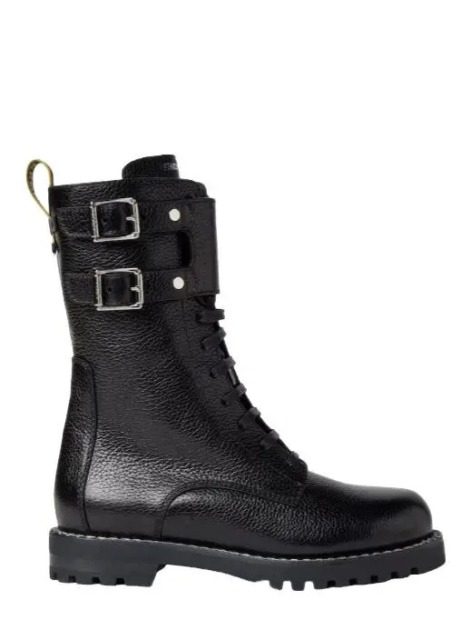 Fendi Commando Leather Boots - Black