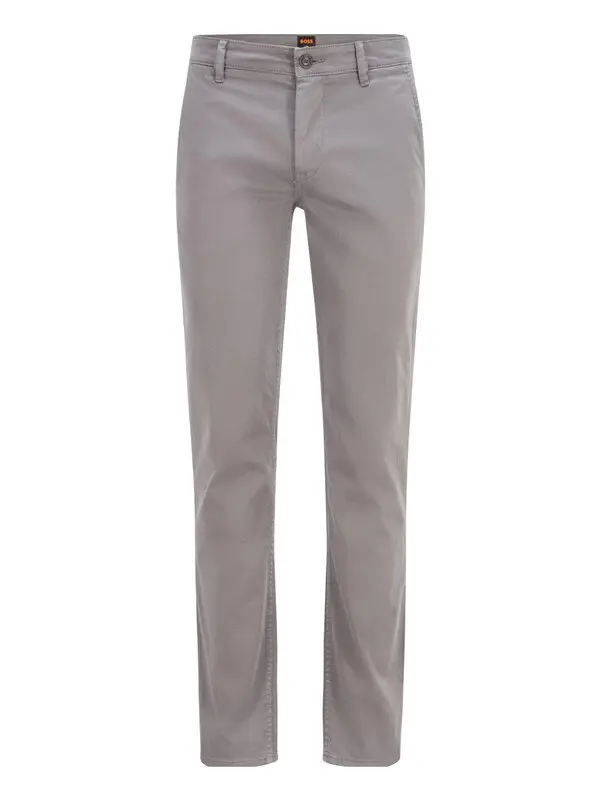 Hugo Boss Grey Slim Cotton Trousers - Gray