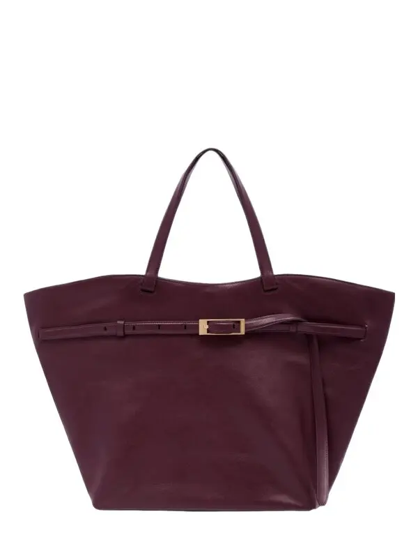 ANINE BING Elly Tote Small-grained Leather Fig - Red
