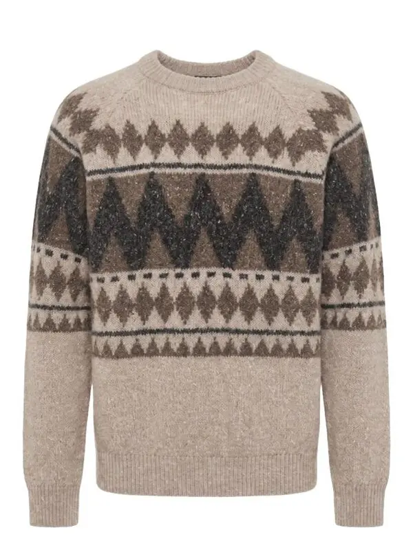 Peserico Patterned Jacquard Crew-neck Sweater - Nude