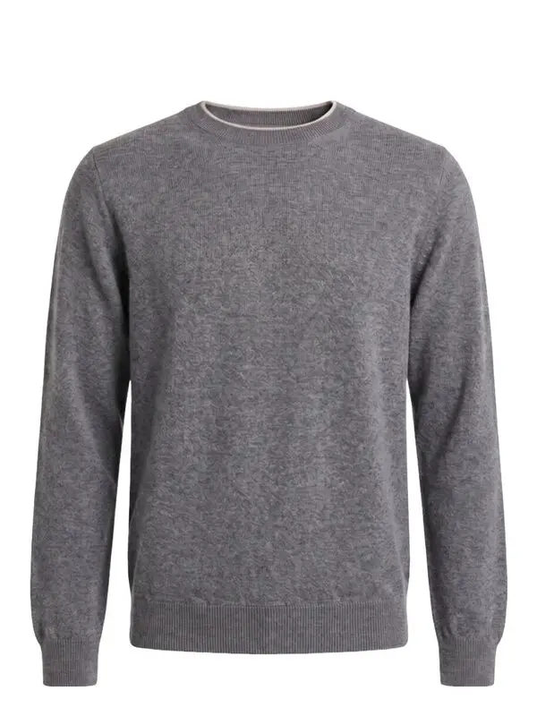 Peserico Ribbed-knit Crew-neck Top - Grey