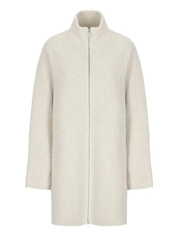 Peserico Ribbed Collar Sequined Coat - No
