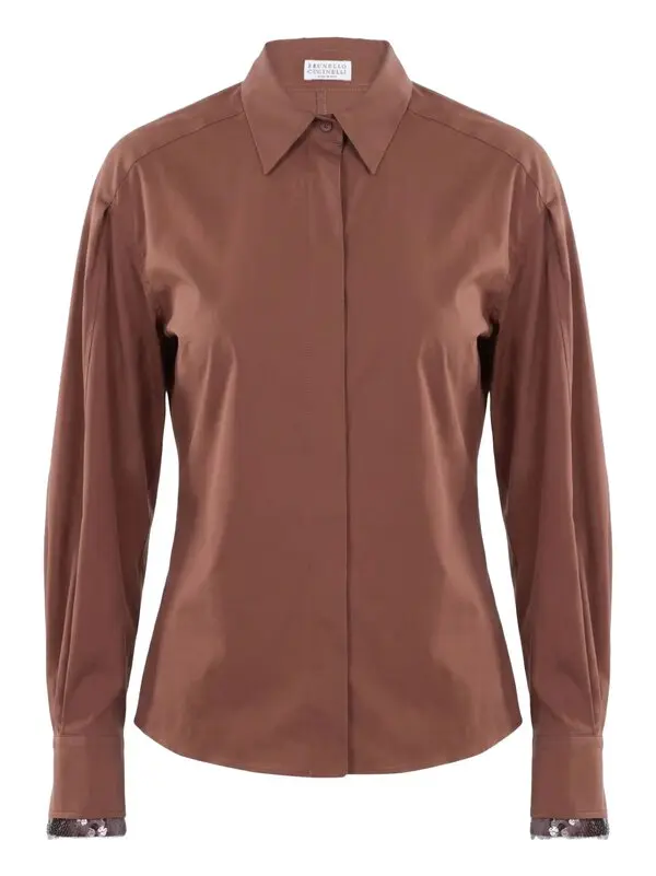 Brunello Cucinelli Form-fitting Sequin Shirt - Brown