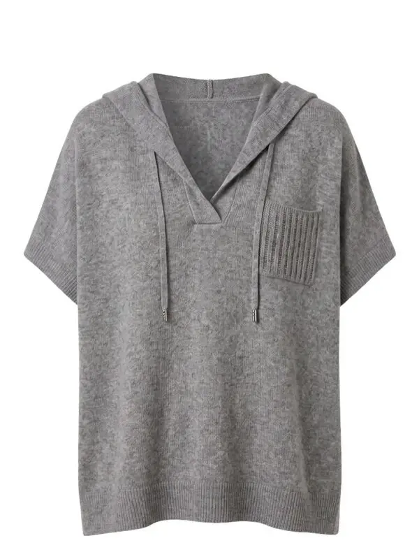 Peserico V-neck Drawstring Hoodie - No