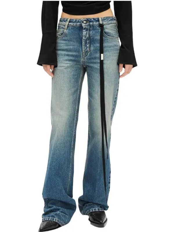 ANN DEMEULEMEESTER Faded-effect Jeans - Sky-blue
