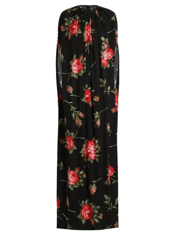 Dolce & Gabbana Floral-print Maxi Dress - Black