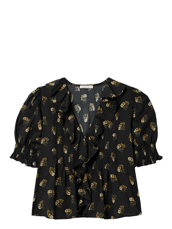 DÔEN Ruffled Top - Black