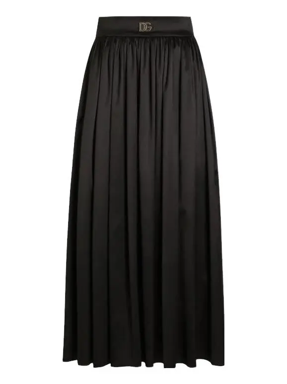 Dolce & Gabbana Pleated Midi Skirt - Black