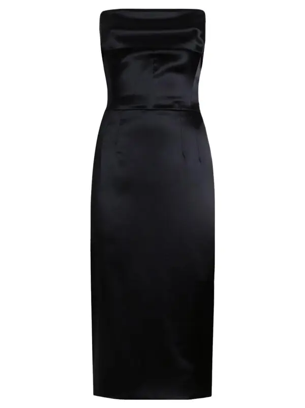 Dolce & Gabbana Satin-finish Midi Dress - Black