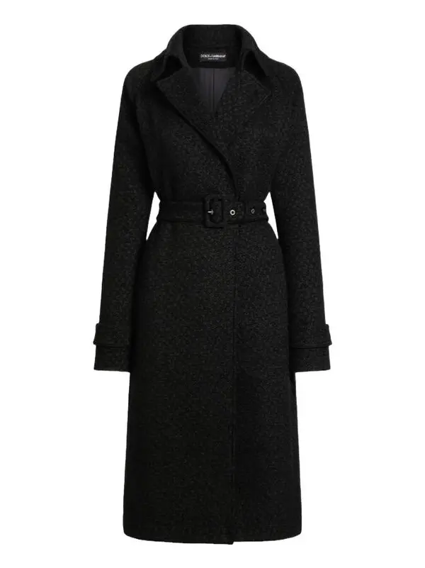 Dolce & Gabbana Tweed Trench Coat - Black