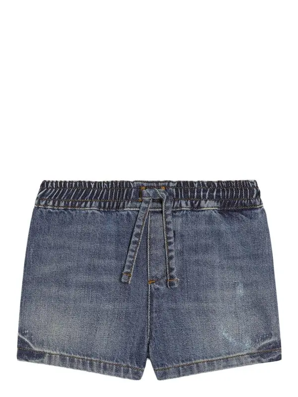 Dolce & Gabbana Denim Bermuda Shorts With Logo - Blue
