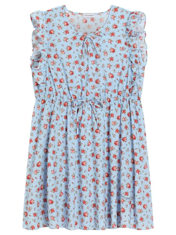 Dolce & Gabbana Ruffled Floral-print Dress - Multicolor
