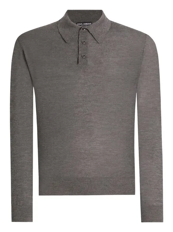Dolce & Gabbana Long-sleeve Polo Shirt - Grey