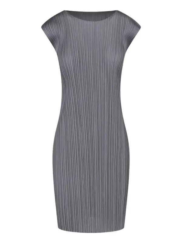 Issey Miyake Pleated Sleeveless Dress - Grey