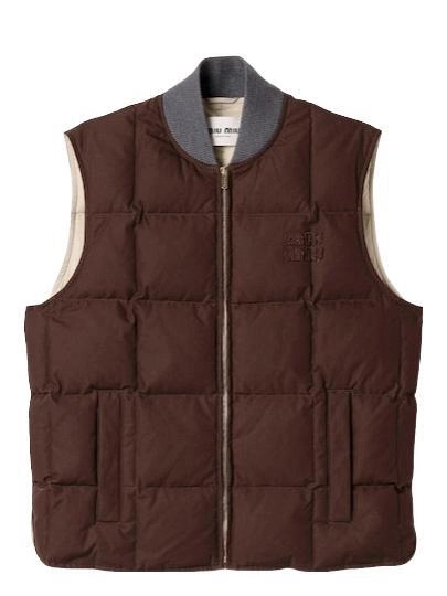 Miu Miu Gabardine Down Vest - Ebony