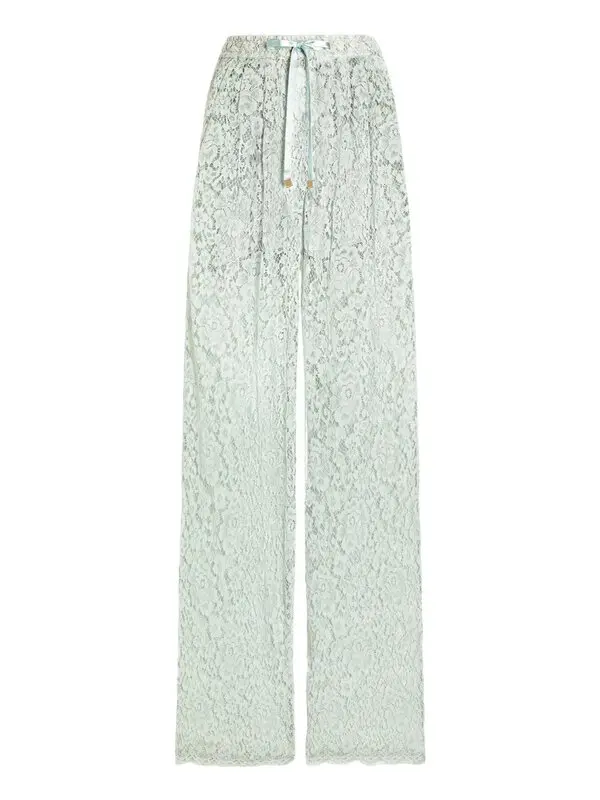 Dolce & Gabbana Floral Lace Palazzo Pants - Green