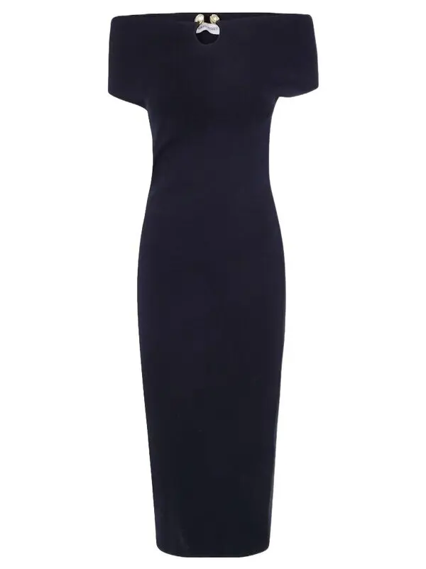 Alberta Ferretti Cut-out Off-the-shoulder Midi Dress - Black
