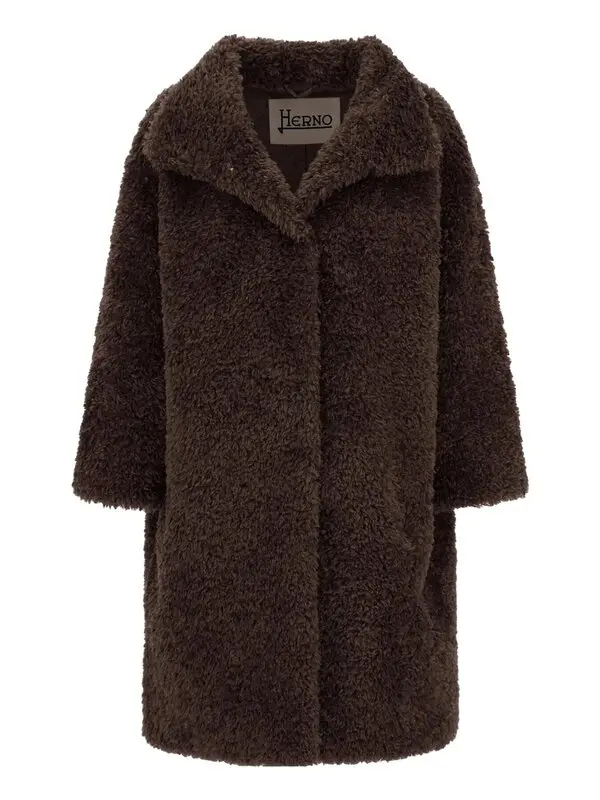 Herno Long-sleeved Coat - Dark Chocolate
