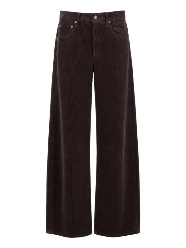 AGOLDE Low Curve Corduroy Pants - Dark Brown