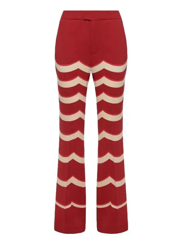 La DoubleJ Saturday Night Flared Trousers - Red