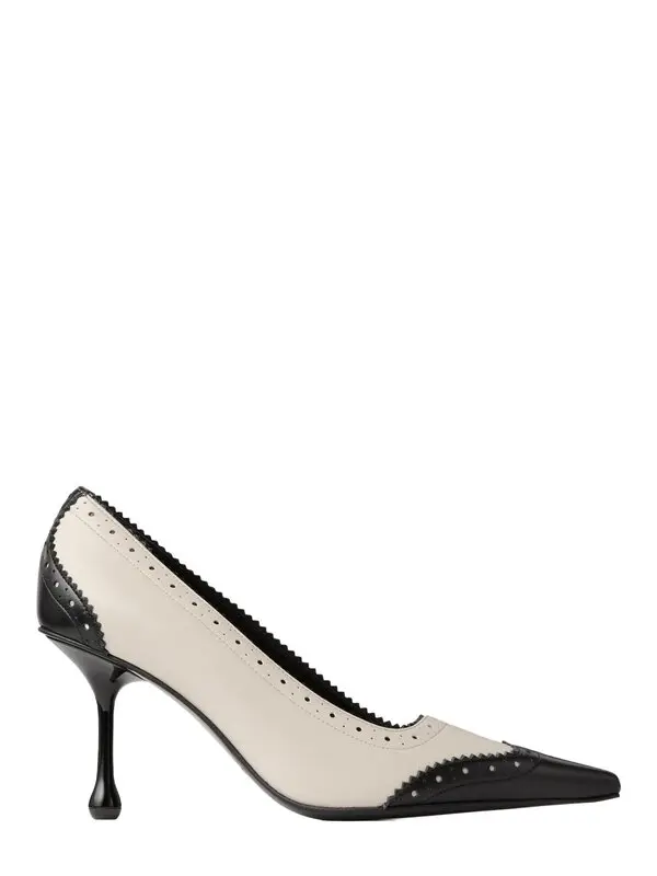 JIMMY CHOO Black And Bone Nappa Leather Pumps With Broguing Sale Pricehk 8,990 - Black/beige