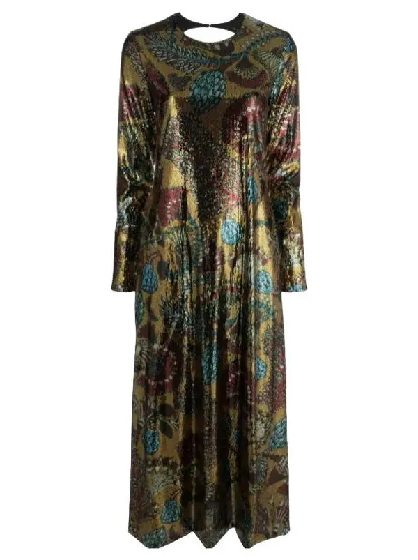 La DoubleJ Swank Sequinned Floral-print Dress - Black