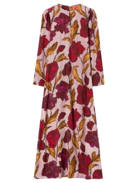 La DoubleJ Floral Long-sleeved Maxi Dress - Brown