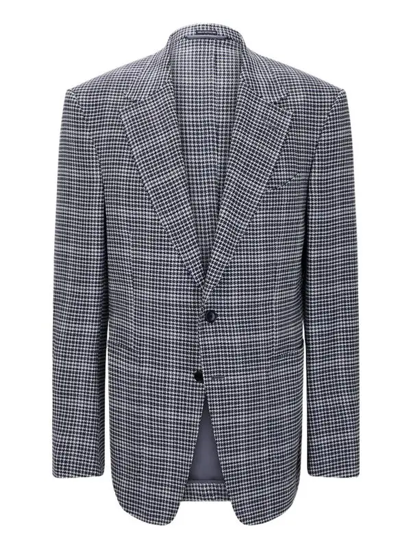 TOM FORD Shelton Wool Silk And Linen Houndstooth Blazer - Multicolor