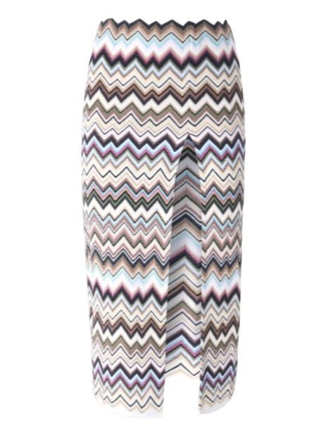 Missoni Zigzag-knit Side-slit Skirt - Multicoloured