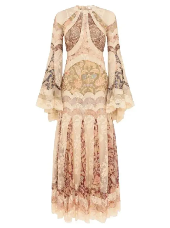 Zimmermann Lace Panel Midi Dress - No