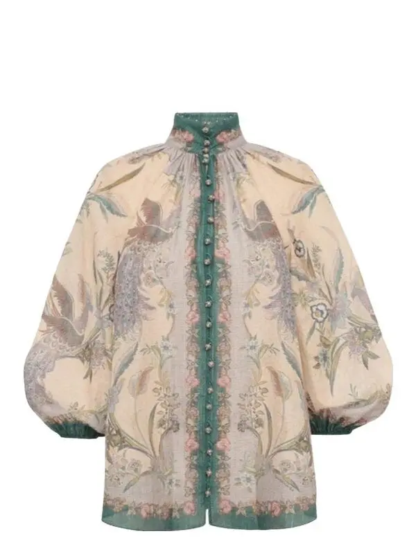 Zimmermann Stand-up Collar Shirt - Cream