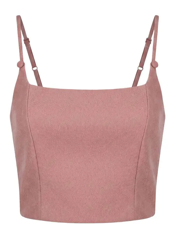 Max Mara Sleeveless Squareneck Cropped Top - No
