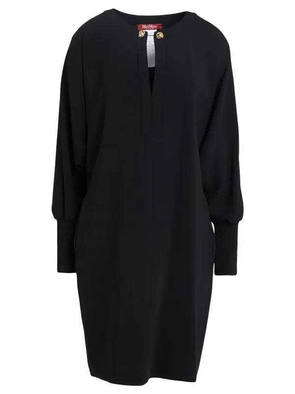 Max Mara Minimal Longsleeve Dress - Black