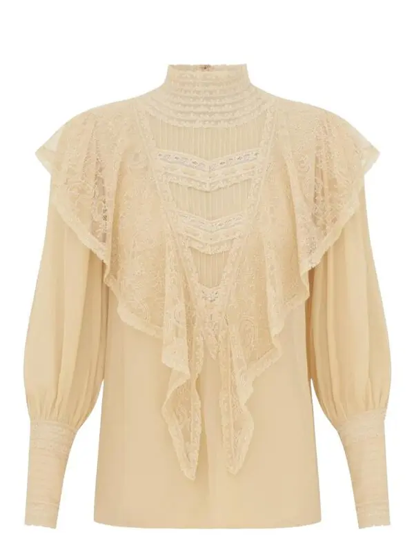 Zimmermann Momentum Waterfall Blouse - Cream