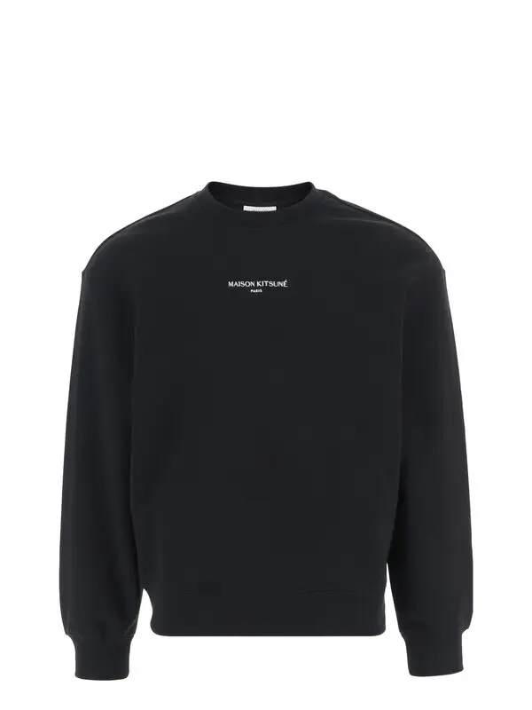 Maison Kitsuné Logo Crewneck Sweatshirt - Black