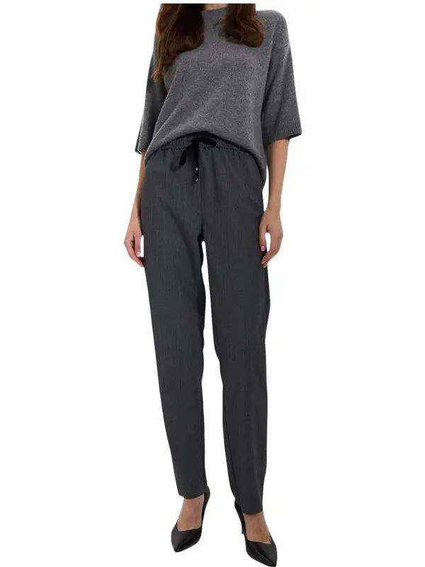 Marella Casual Pants With An Elasticated Drawstring Waist - Black