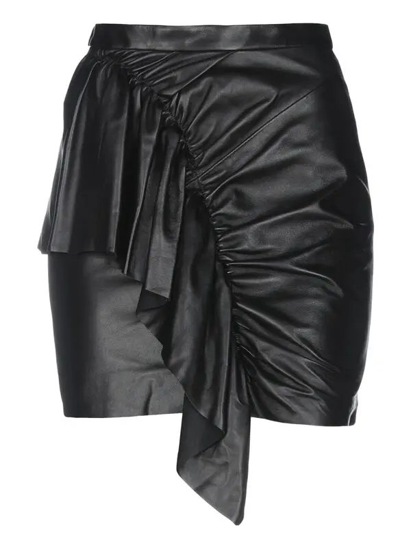 Isabel Marant Étoile Simple Solid-color Leather Skirt - Black