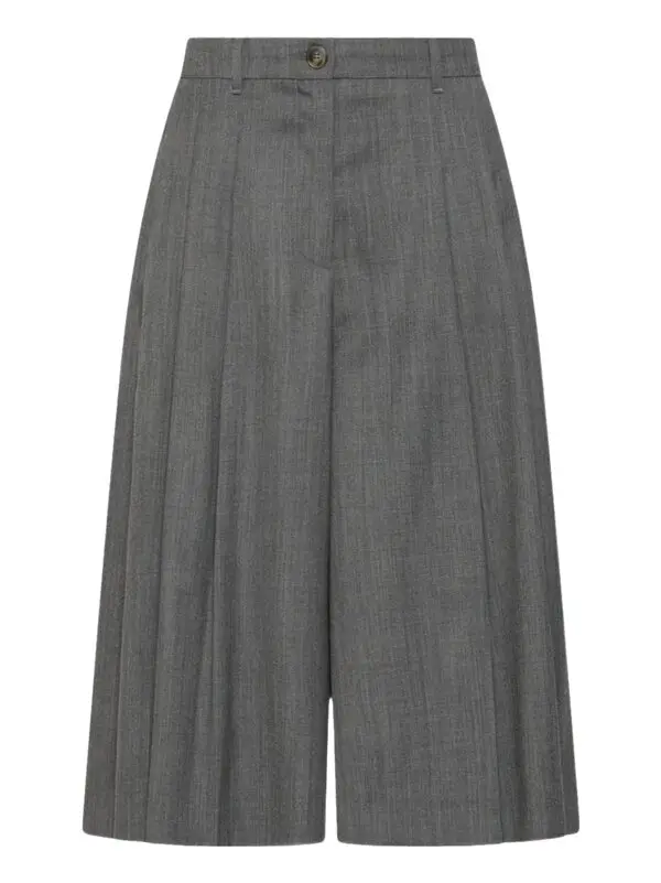 Marella Pleated Bermuda Shorts - Grey